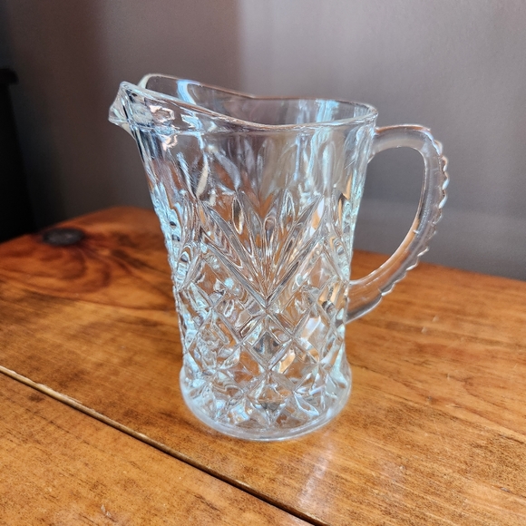 None | Dining | Vintage Deep Cut Glass Large Creamer Pitcher 8 Oz ...